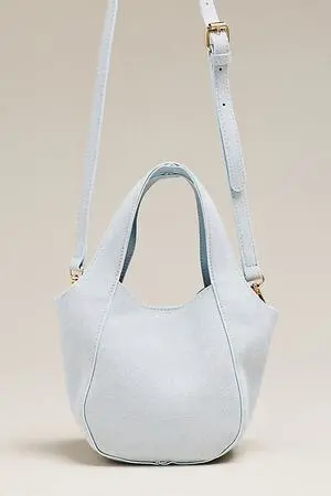 Anthropologie Sonia Faux Suede Mini Slouchy Tote Bag - Light Blue