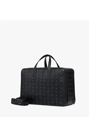 Mcm Ottomar Garment Bag In Visetos Monogram Canvas - Black