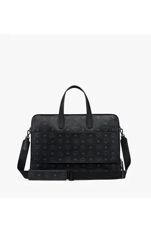 Mcm Ottomar Garment Bag In Visetos Monogram Canvas - Black