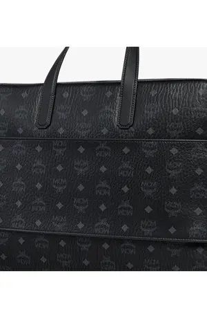 Mcm Ottomar Garment Bag In Visetos Monogram Canvas - Black
