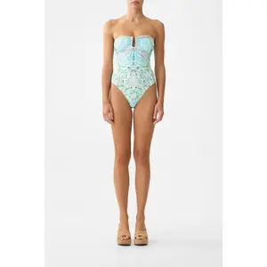 Camilla Gathered Bandeau One Piece With U Ring Front