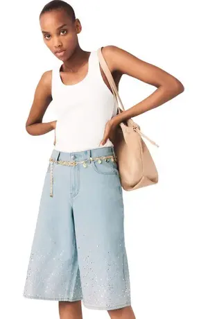Maje Rhinestone Bermuda Shorts