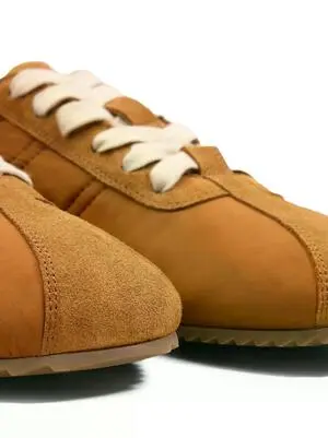 AMI Paris Soft Suede Panel Sneakers - Brown