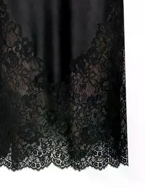 FLEUR DU MAL Juliet Lace-trim Midi Skirt - Black
