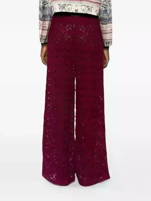 Eric Bompard Crocheted Elasticated-waist Trousers - Red