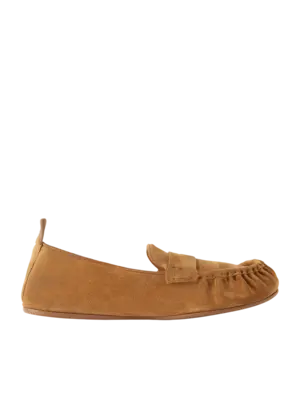 Acne Studios Distressed Suede Loafers - Brown