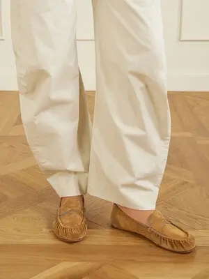 Acne Studios Distressed Suede Loafers - Brown