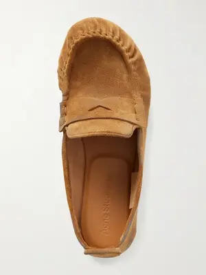 Acne Studios Distressed Suede Loafers - Brown