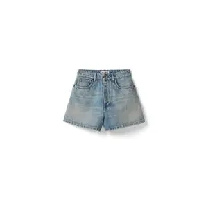 Miu Miu Denim Shorts With Top-stitching