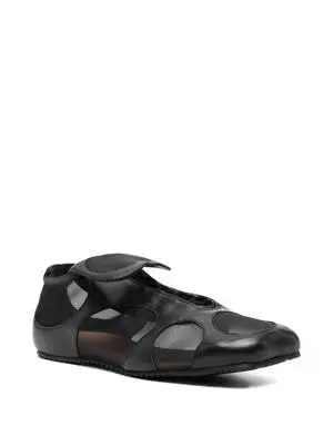 EGONLAB Enez Cut-out Leather Sneakers - Black