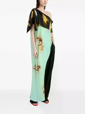 Proenza Schouler Printed One-shoulder Top - Green