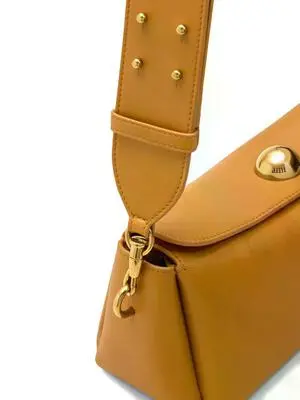AMI Paris Carrousel Leather Shoulder Bag - Brown