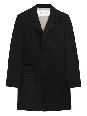 Ami Single-breasted Coat - Black
