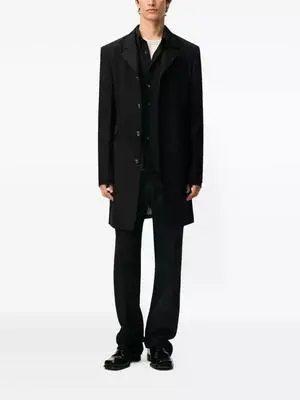 Ami Single-breasted Coat - Black