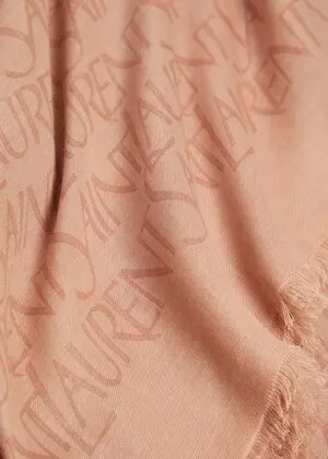 Saint Laurent Logo-monogrammed Modal-blend Scarf - Beige