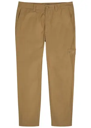 Stone Island Ghost Straight-leg Cotton-poplin Trousers - Beige