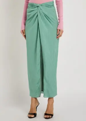 BLAZÉ MILANO Konik Twist Silk Maxi Skirt