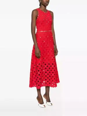 Maje Crochet Mirror Inlay Midi Dress