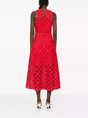 Maje Crochet Mirror Inlay Midi Dress