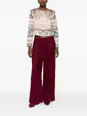 Eric Bompard Crocheted Trousers - Red