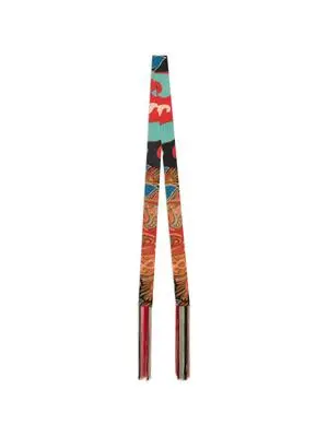 Etro Fringing Paisley Floral Scarf - Red