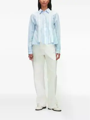 3.1 Phillip Lim Flounce Striped Peplum Shirt