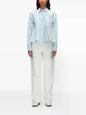 3.1 Phillip Lim Flounce Striped Peplum Shirt