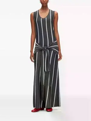 3.1 Phillip Lim Striped Tassel Midi Dress - Grey