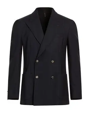 PAOLONI Midnight Virgin Wool Double-breasted Blazer