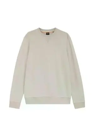 BOSS Crew-neck Sweatshirt With Logo Detail - Neutrals