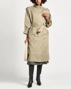 Sandro Cotton Elastane Overcoat - Khaki