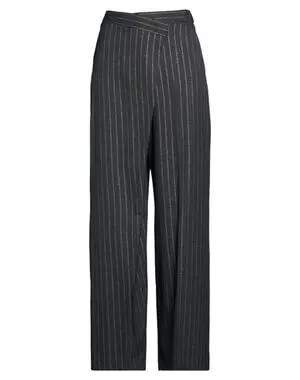 Karl Lagerfeld Wide-leg Striped Metallic Stretch Wool Blend Trousers