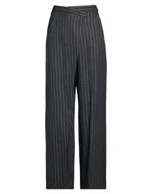 Karl Lagerfeld Wide-leg Striped Metallic Stretch Wool Blend Trousers
