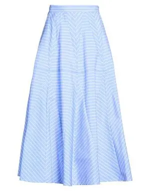 Sandro Flared Striped Poplin Midi Skirt