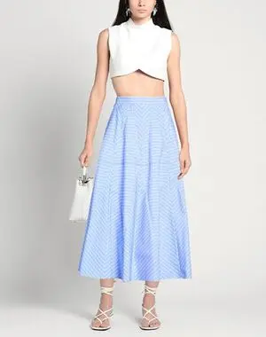 Sandro Flared Striped Poplin Midi Skirt