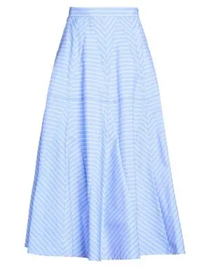 Sandro Flared Striped Poplin Midi Skirt