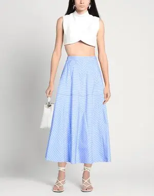 Sandro Flared Striped Poplin Midi Skirt