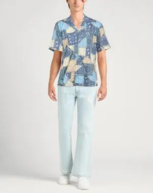 MANUEL RITZ Shirt Size Cotton, Elastane - Navy