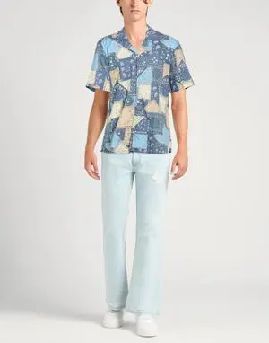 MANUEL RITZ Shirt Size Cotton, Elastane - Navy