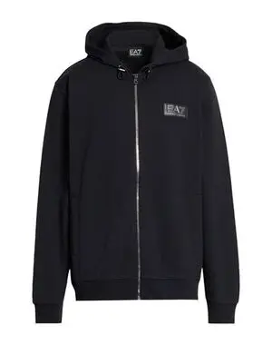 EA7 Cotton Blend Jersey Sweatshirt - Black