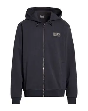 EA7 Cotton Blend Jersey Sweatshirt - Blue