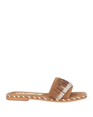 COLORS OF CALIFORNIA Monoband Sandal With Fringes - Beige
