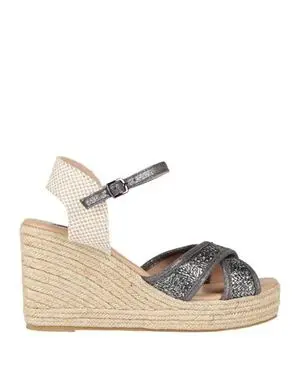 COLORS OF CALIFORNIA Jute Wedge Espadrille Sandals - Grey