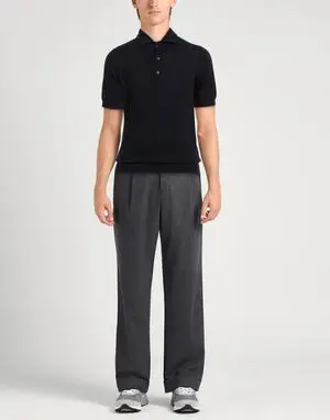 Alpha Studio Midnight Merino Wool Polo Shirt
