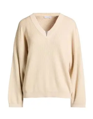 Brunello Cucinelli Cotton Sweater With Brass Embellishments
