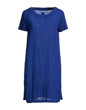 120% Lino Round Neck Day Dresses