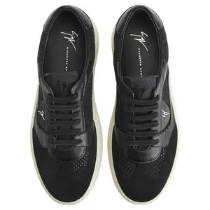 GIUSEPPE ZANOTTI Multi-material Low-top Sneaker - Black