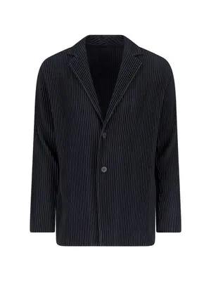 Issey Miyake Pleated Single-breasted Blazer - Black