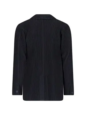 Issey Miyake Pleated Single-breasted Blazer - Black