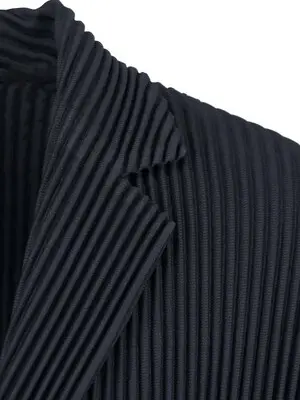 Issey Miyake Pleated Single-breasted Blazer - Black